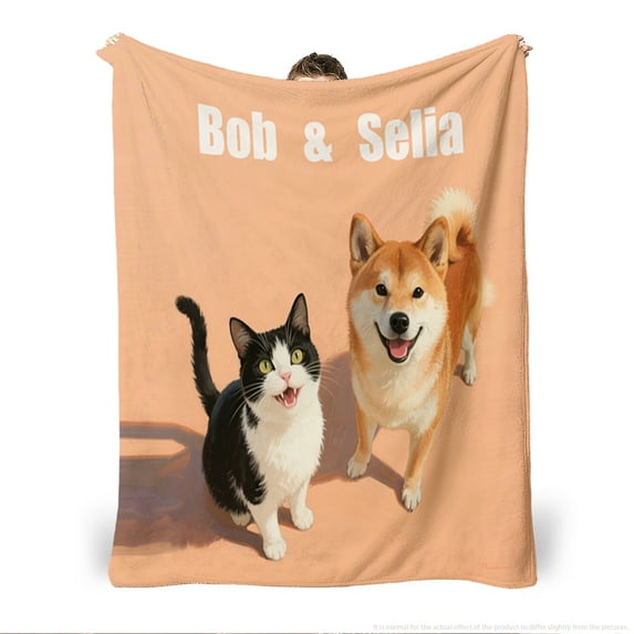 SOFIKAANMU Custom Photo Collage Blanket for Family, Customized Bed ...