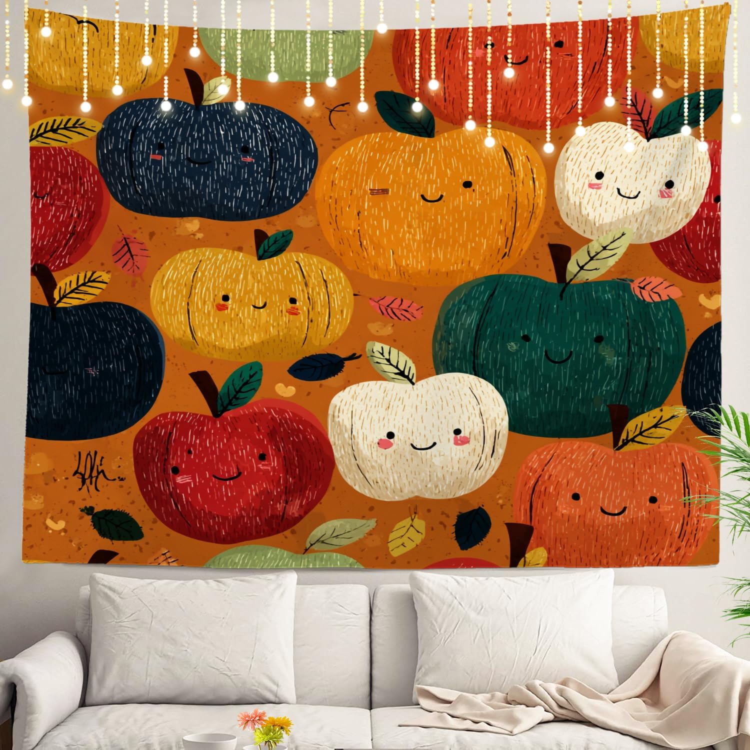 SOFIKAANMU Happy Thanksgiving Day Wall Tapestry, Turkey Cuteness ...