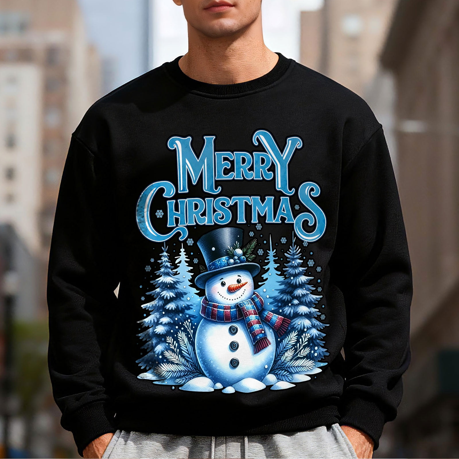 SOFIKAANMU Men's Pure Cotton Crew Neck Sweatshirt, Available In Various ...