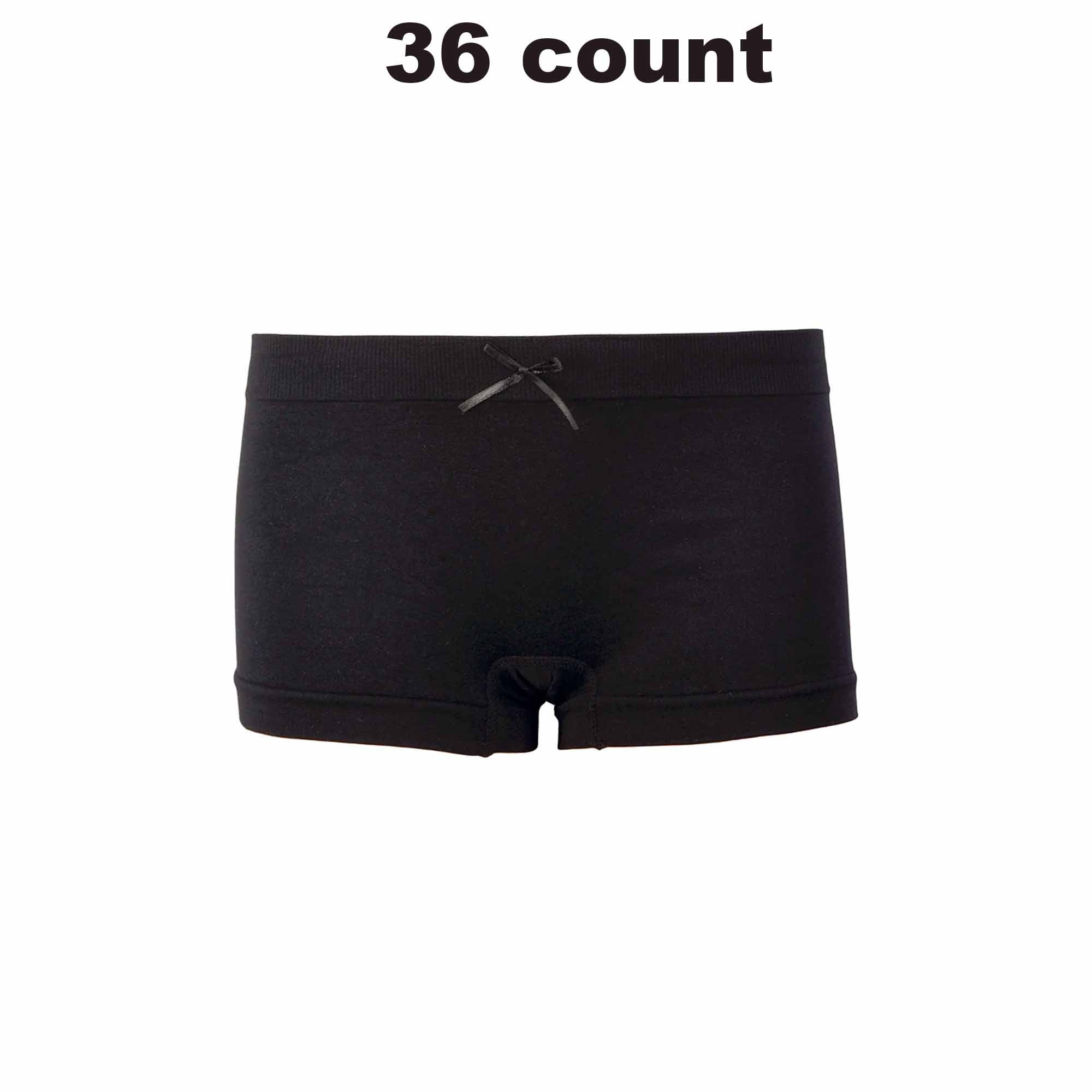 Sofra Girl's Seamless Boyshorts Panty, Black-XL, 36 Count - 90% nylon ...