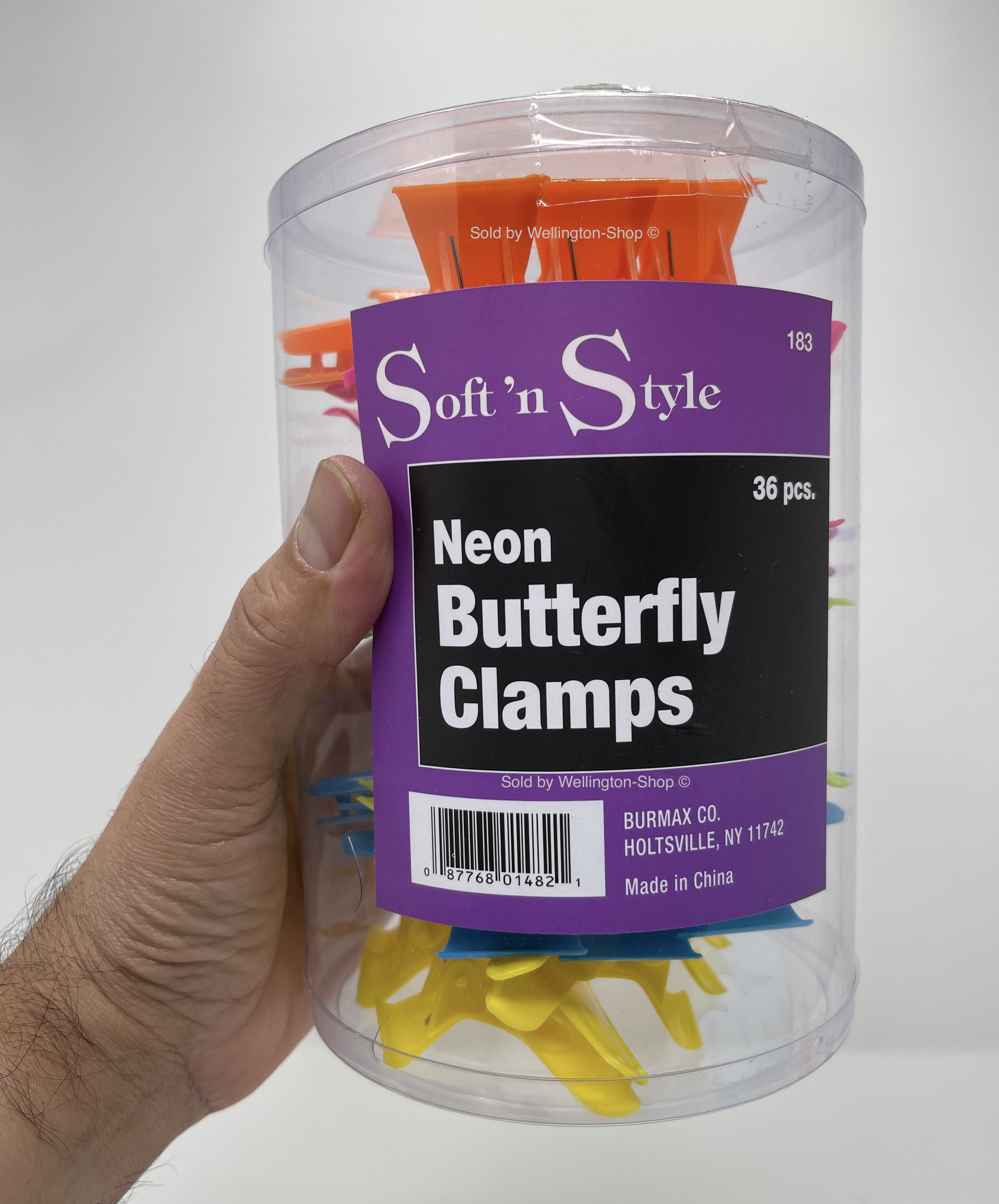 SOFT 'N STYLE 3-1/4" WIDE NEON BUTTERFLY CLAMPS - 36 PC - Walmart.com