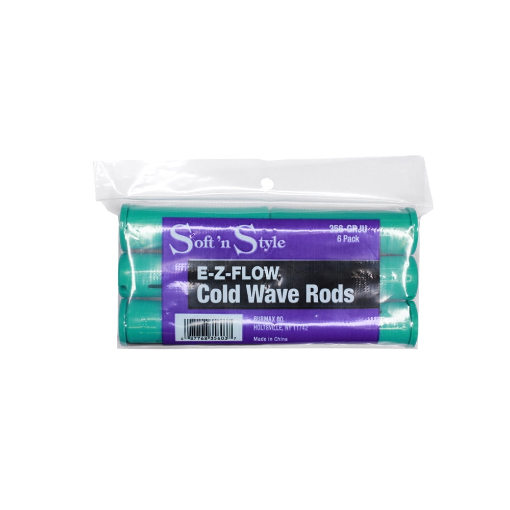 SOFT 'N STYLE Jumbo Hair Salon Cold Wave Rods 1-1/8" 6 Pack Green HC ...