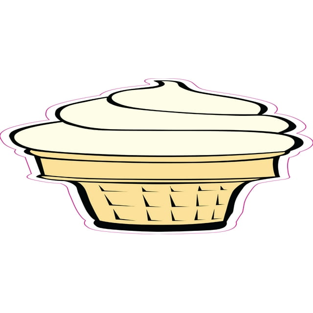 Soft Serve Ice Cream Vanilla Concession Decal Cart Cone