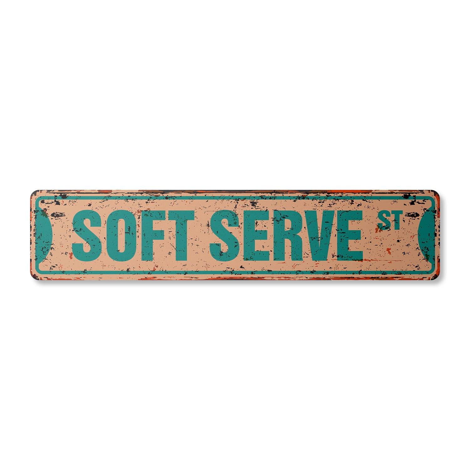 SOFT SERVE Vintage Aluminum Street Sign ice cream shop lover cone ...