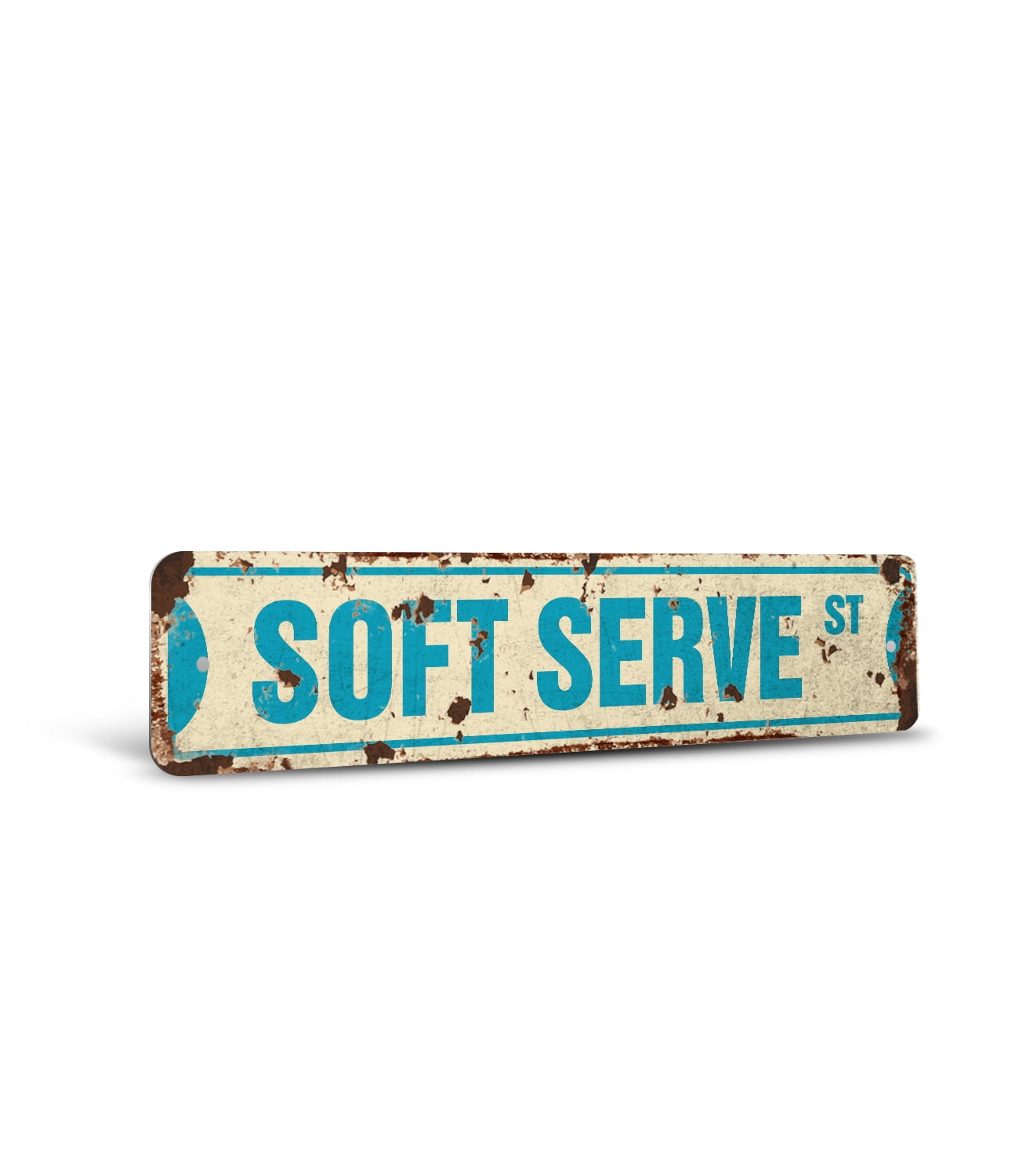 SOFT SERVE Vintage Style Rustic Street Sign – Ice Cream Shop Lover Cone ...