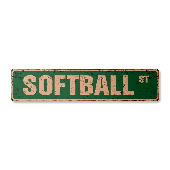 SOFTBALL Vintage Plastic Street Sign player bat signs glove team ...