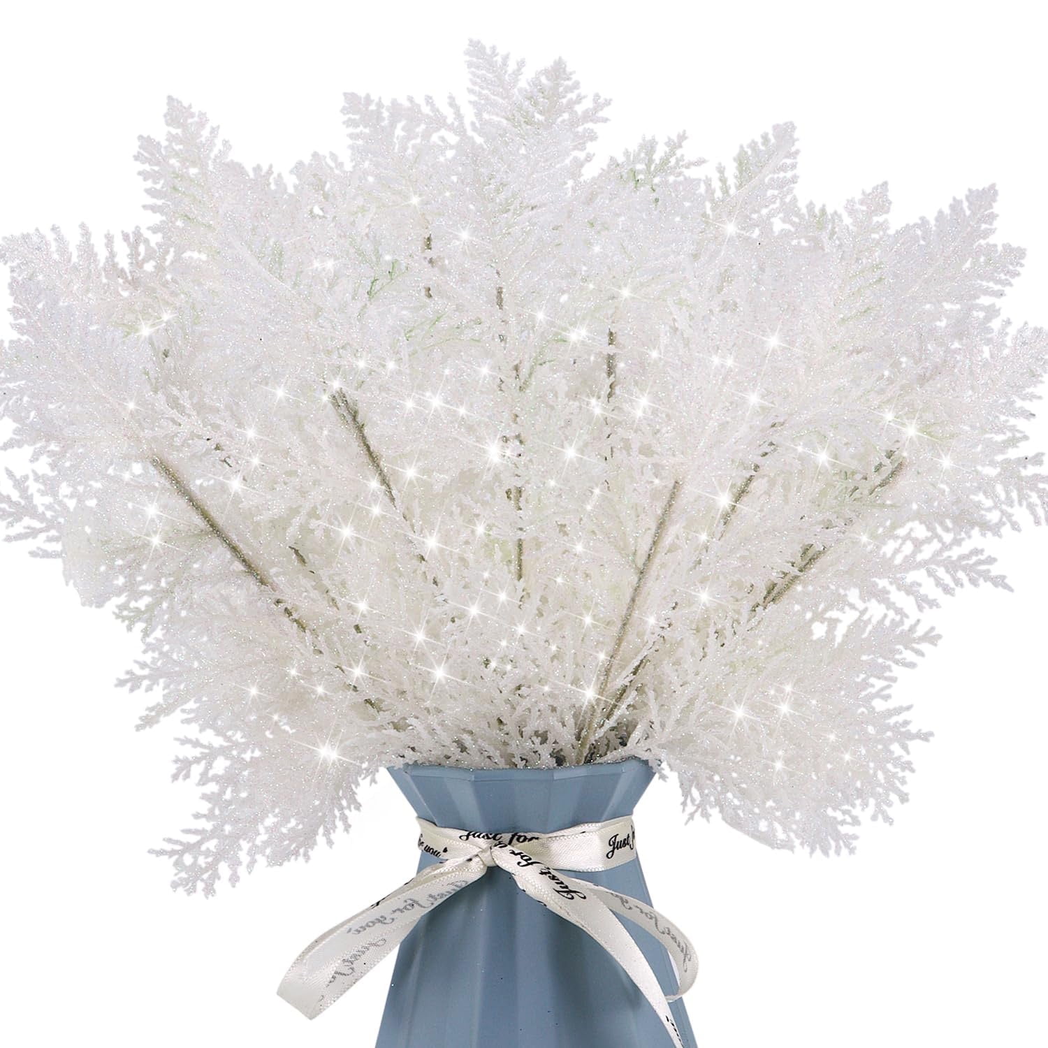 SOFTGAS 20 Pcs Christmas Tree Picks Sprays 10.4" Glitter Artificial ...