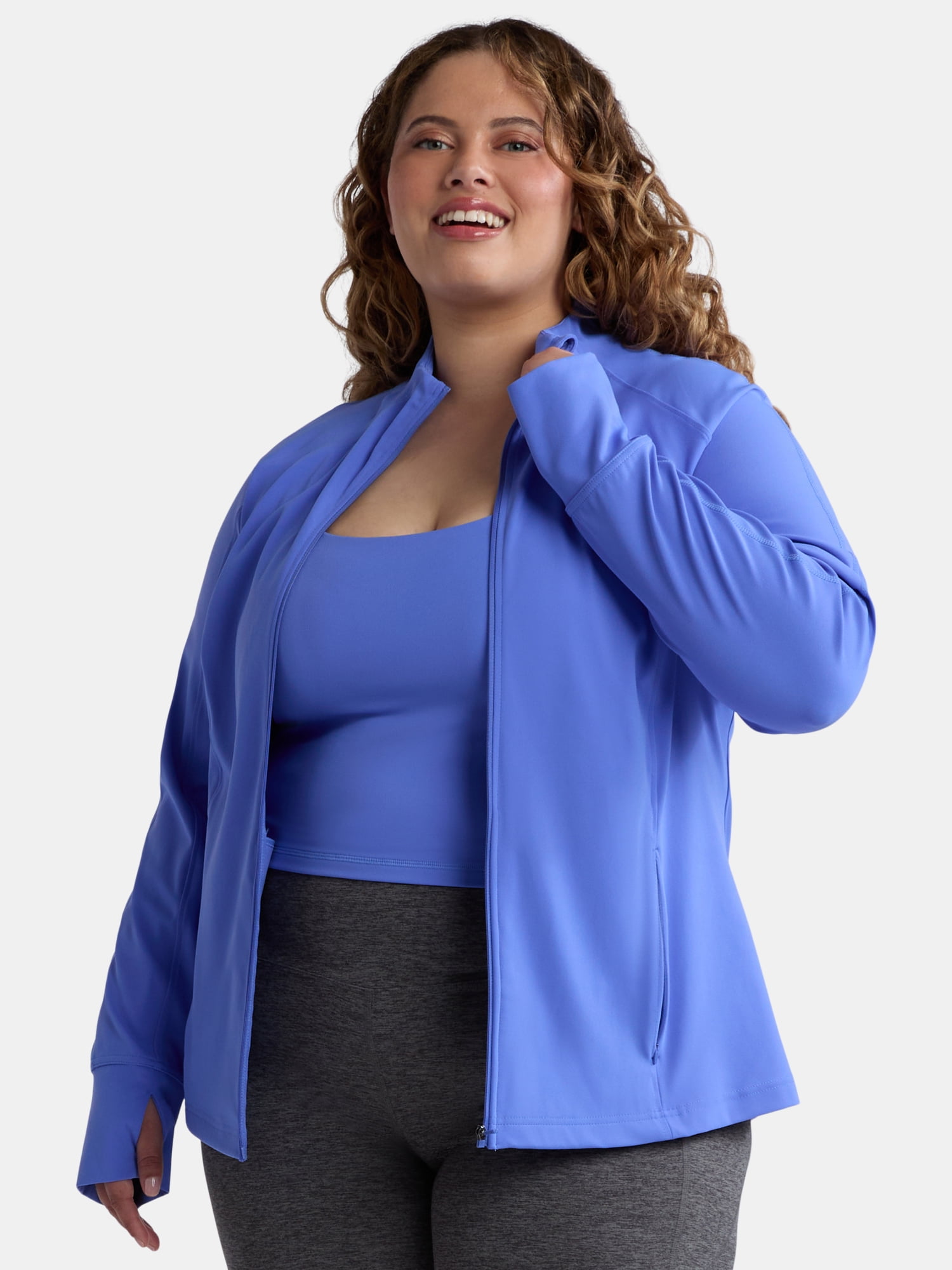 Avia Women's and Women's Plus SoftSculpt Zip-Up Jacket, Sizes XS-4X ...