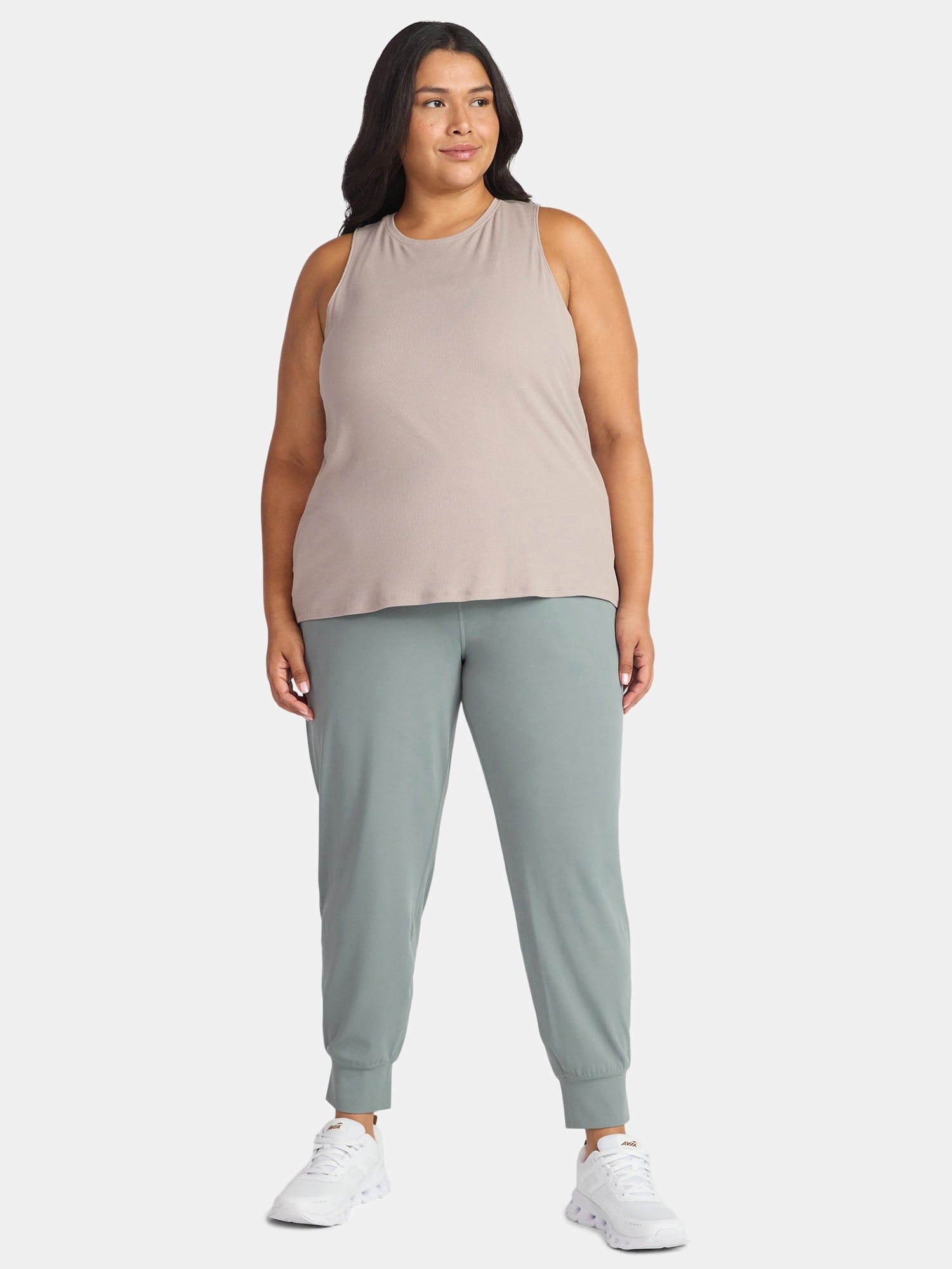 Avia Women's and Women's Plus SoftSculpt High-Rise Joggers with Side ...