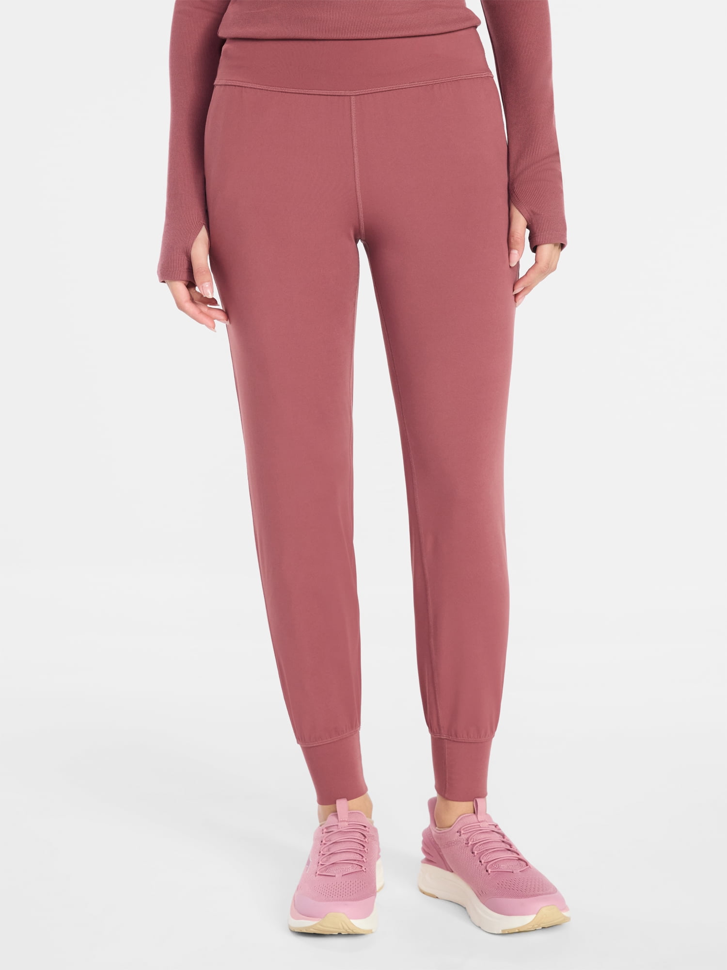 Avia Women's and Women's Plus SoftSculpt High-Rise Joggers with Side ...