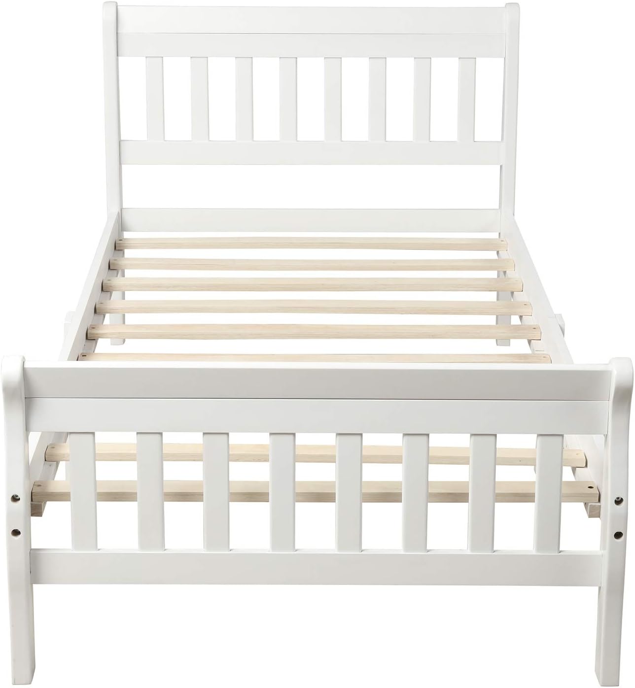 SOFTSEA King Platform Bed Frame with Headboard and Footboard Solid Wood ...