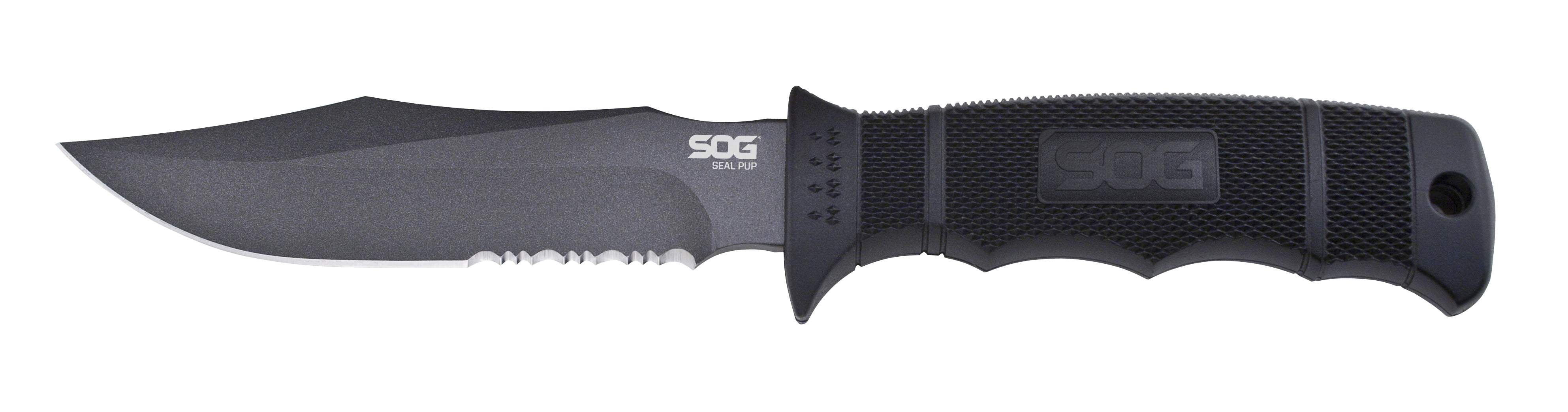Free Shipping! SOG Seal Pup Fixed Blade Knife with Serrated Copper ...