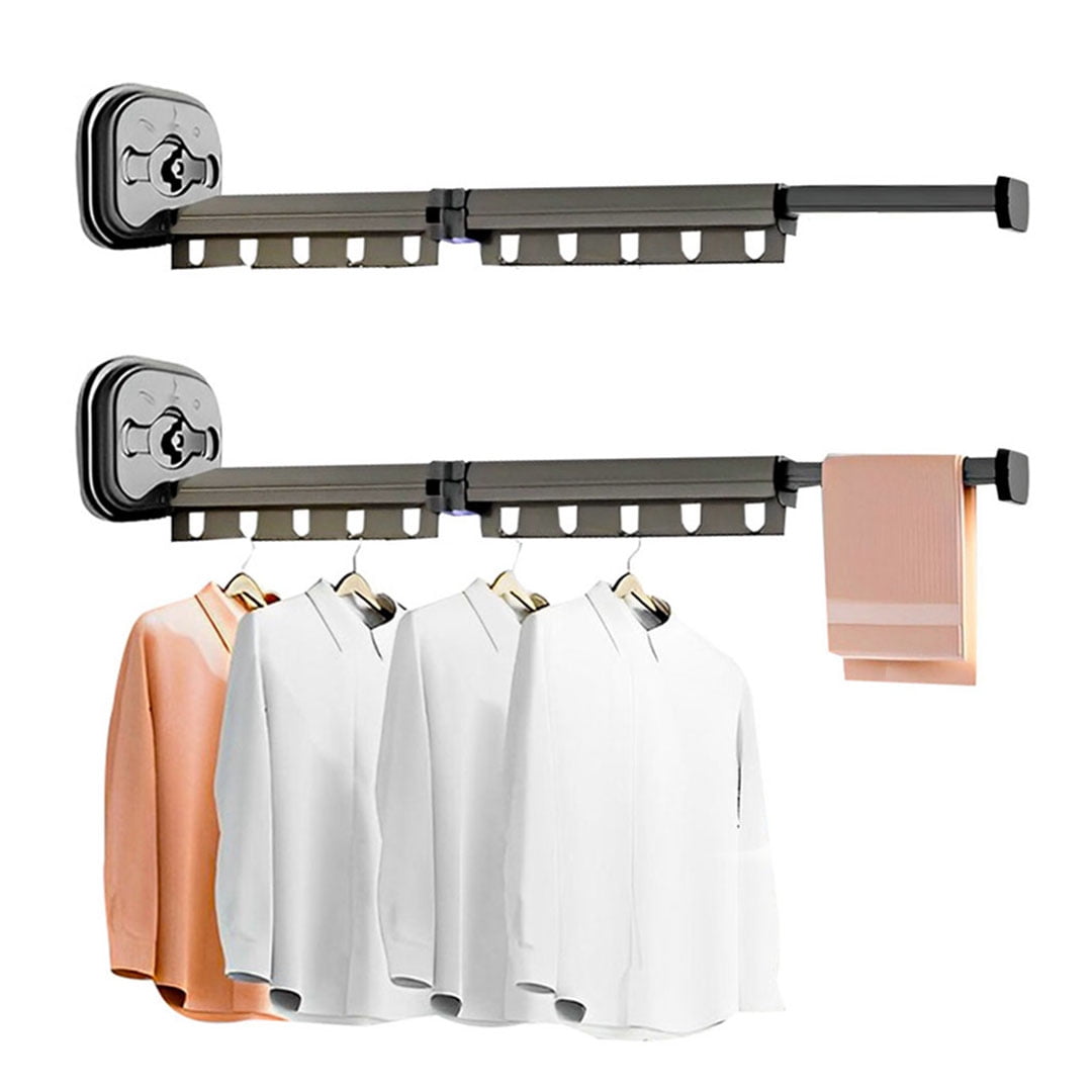 SOGA 2X 93.2cm Wall-Mounted Clothing Dry Rack Retractable Space-Saving ...