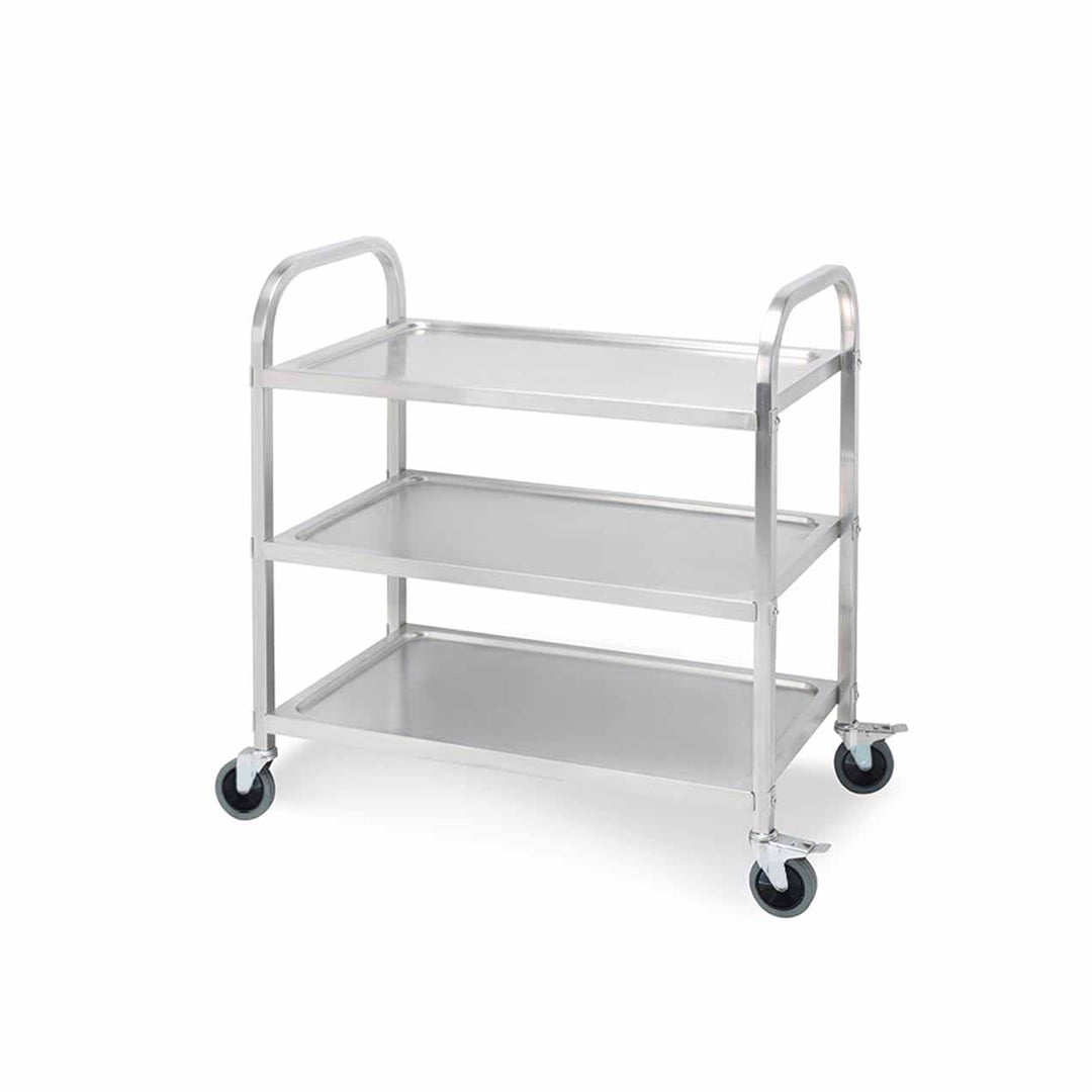 SOGA 3 Tier 85x45x90cm Stainless Steel Kitchen Dinning Food Cart ...