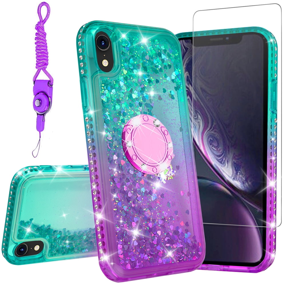 SOGA Quicksand Cover Cute Girl Phone Case Compatible for Apple iPhone ...