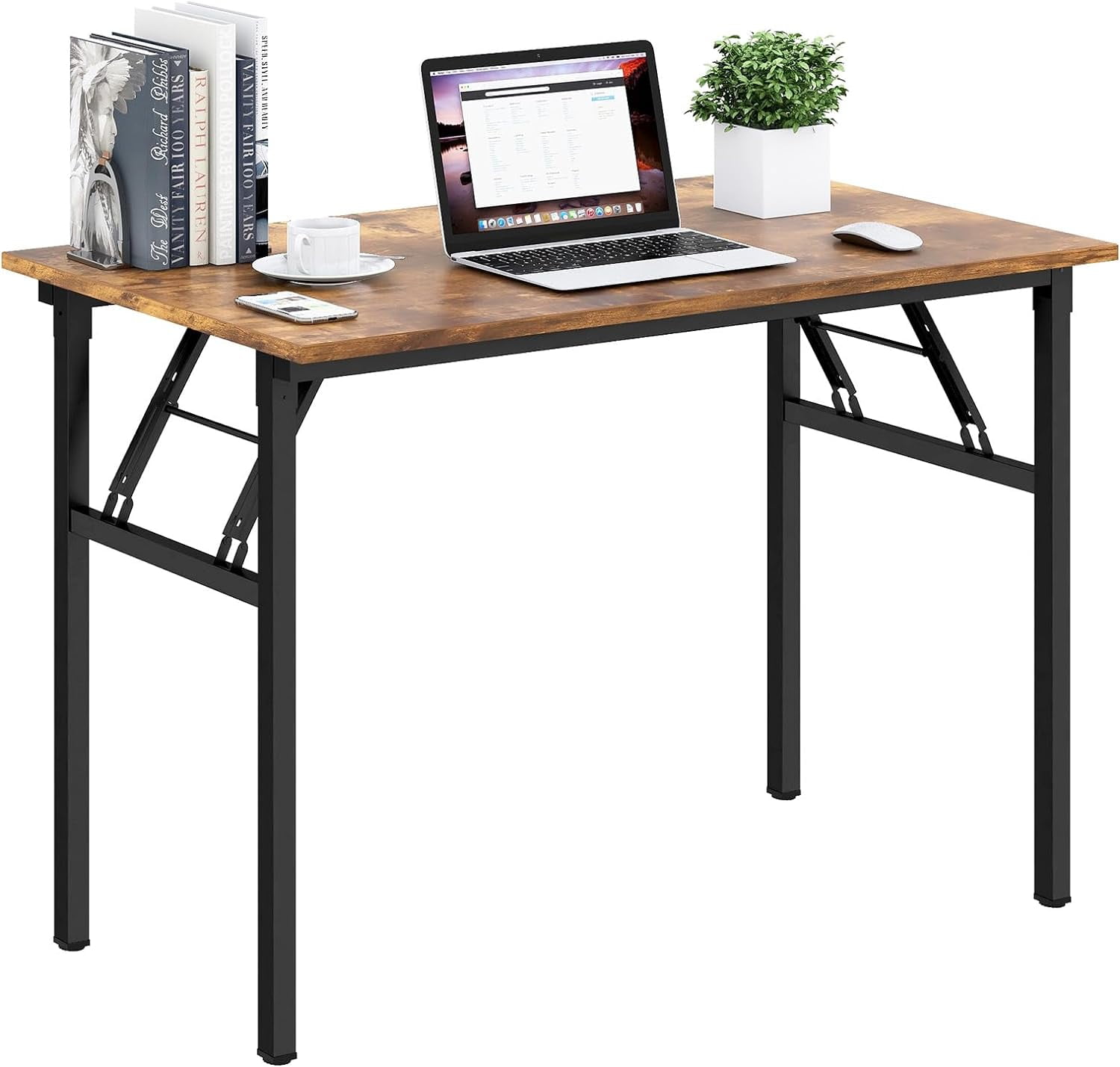 SOGES 39.4 inches Computer Desk for Small Space Small Folding Table ...