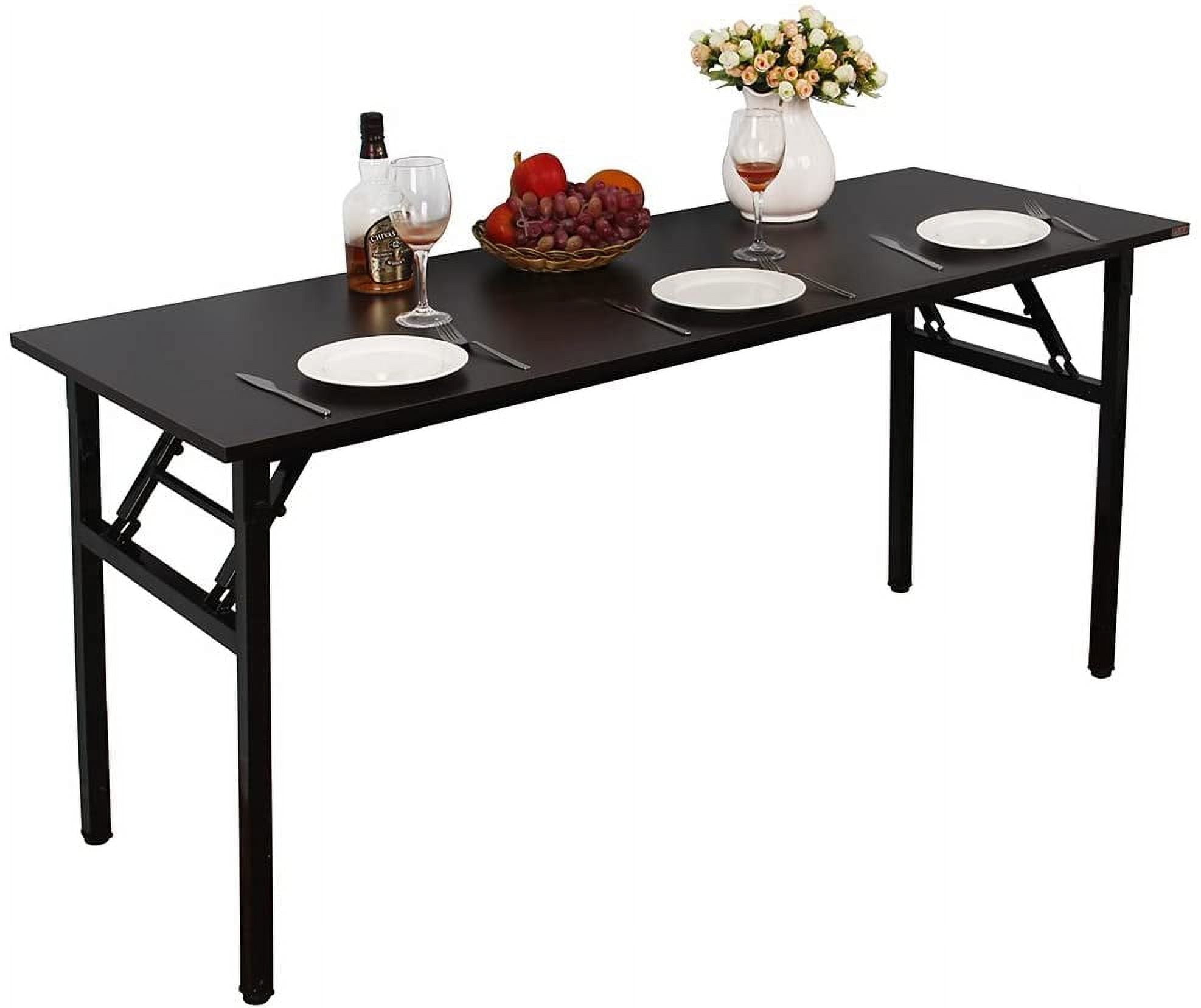 SOGES 62'' Small Foldable Writing Office Desk, Fully Assembled & Space ...