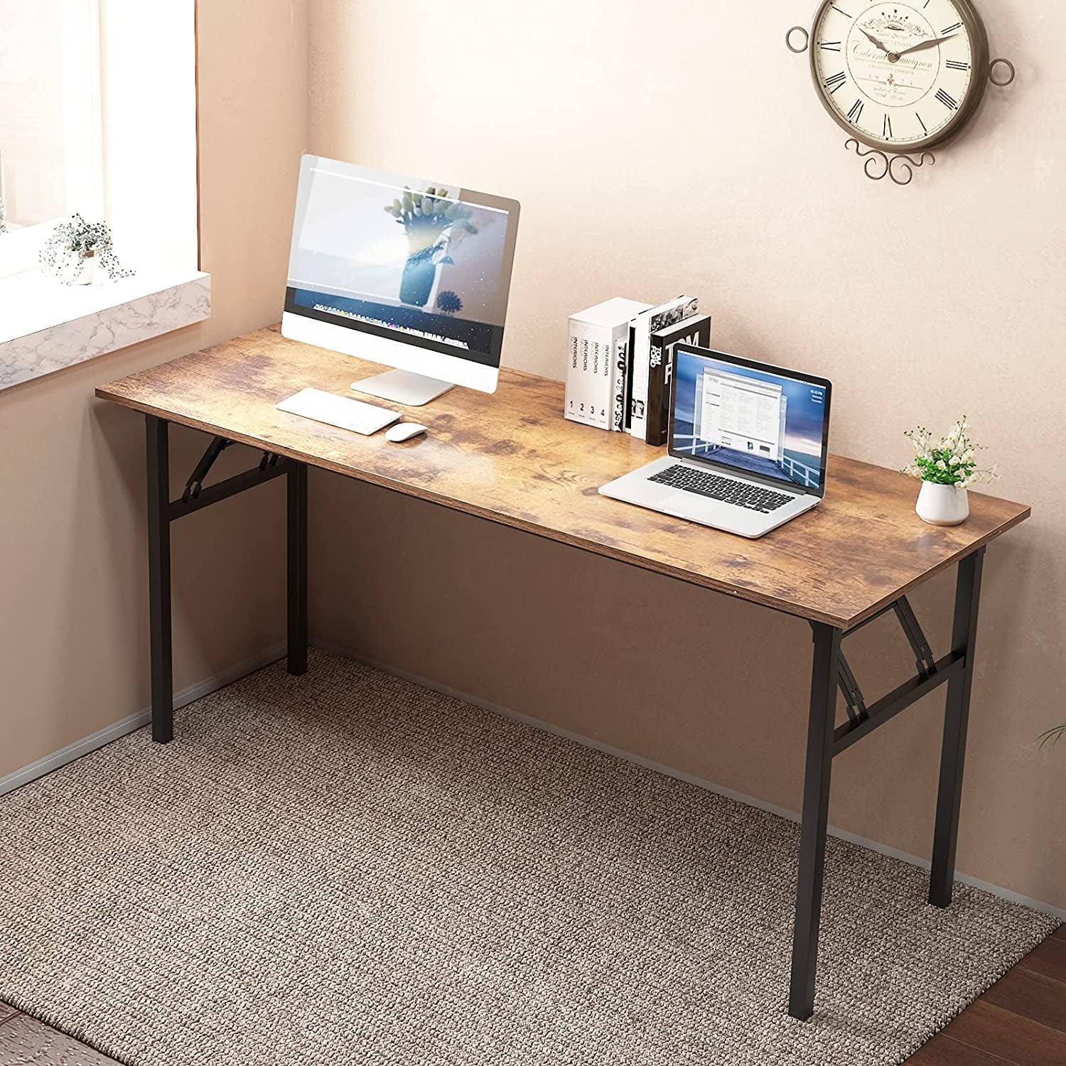 SOGES 62 inches Office Setup Foldable Computer Table Workstation, No ...