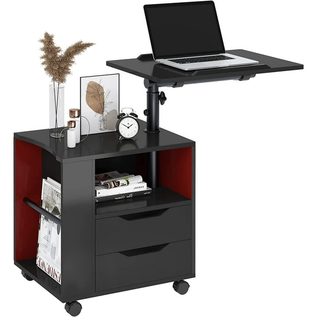 SOGES Modern Bedside Night Stand with Adjustable Height, Movable ...