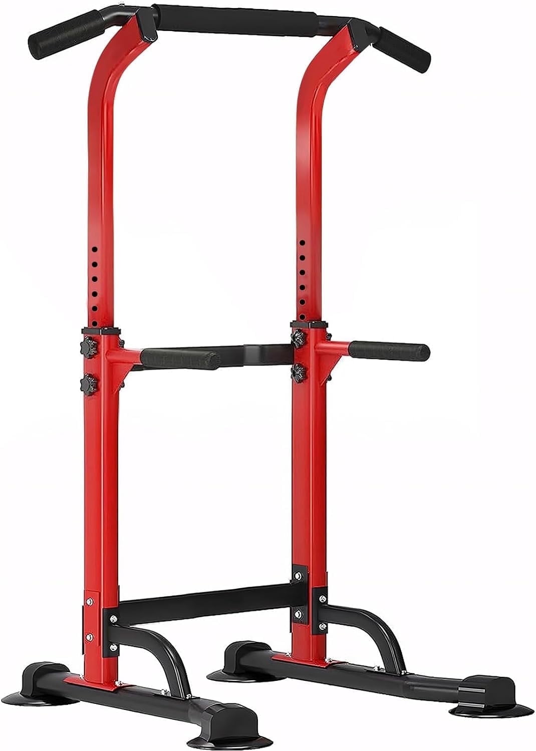 SOGES Power Tower - Red, Height Adjustable, Home Gym Equipment w/ Pull ...