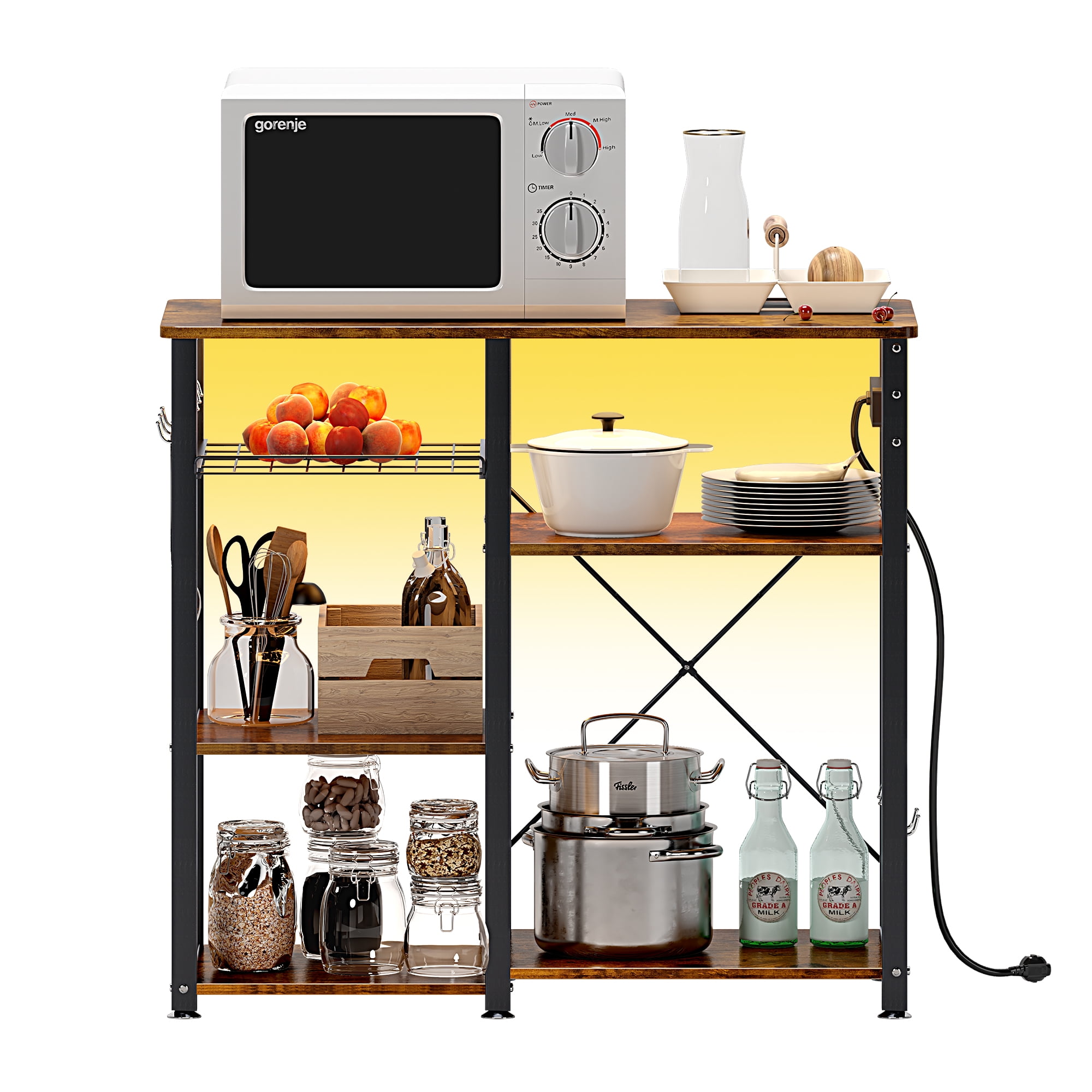 SOGES Kitchen Microwave Oven Stand 3 Level Multi-Purpose Kitchen Baker ...