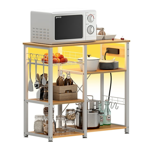 SOGES Kitchen Microwave Oven Stand 3 Level Multi-Purpose Kitchen Baker ...