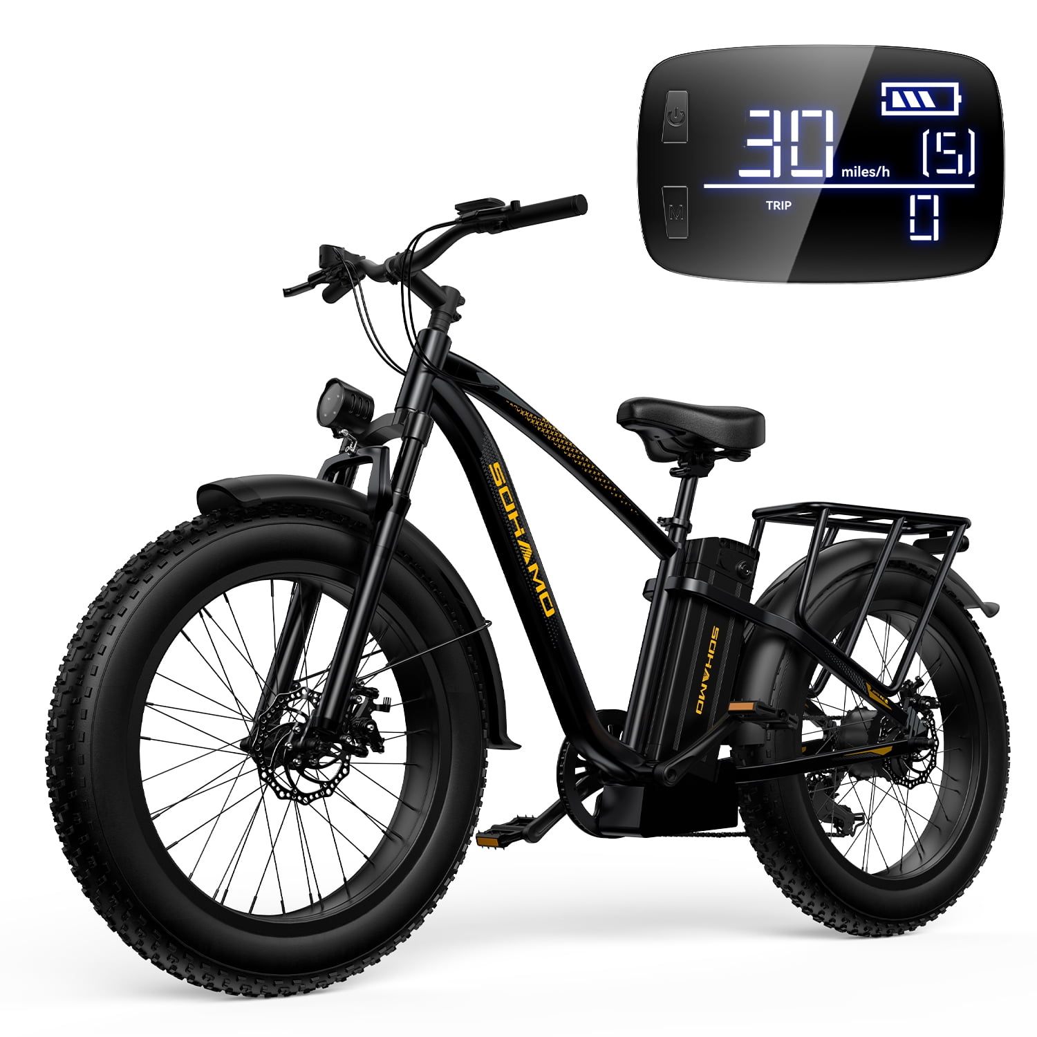 SOHAMO 26" Electric Bike for Adults, 48V 20AH Removable Battery Road E ...