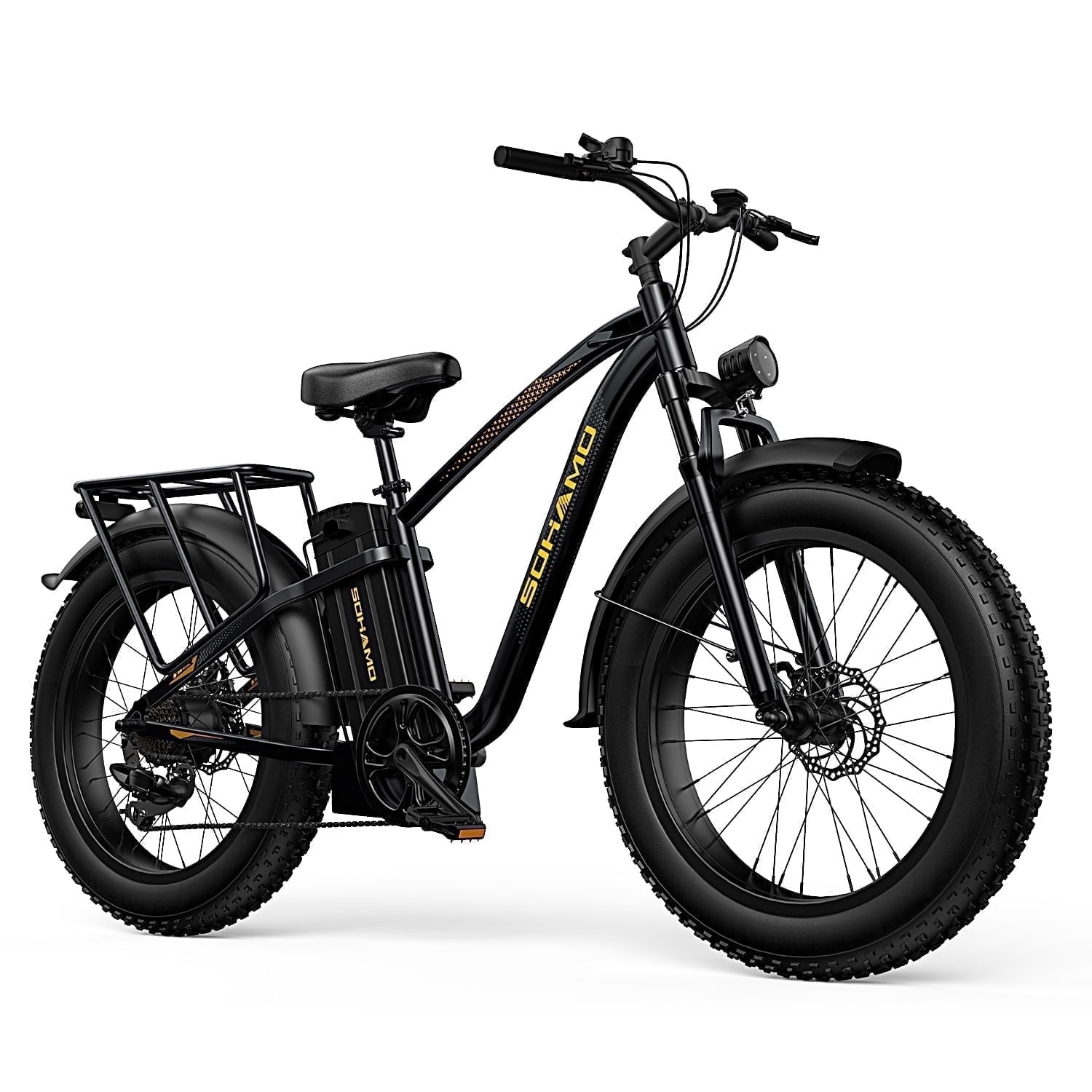 SOHAMebike Electric Bike for Adults 26"×4.0" Fat Tire Ebike, 750W Motor ...