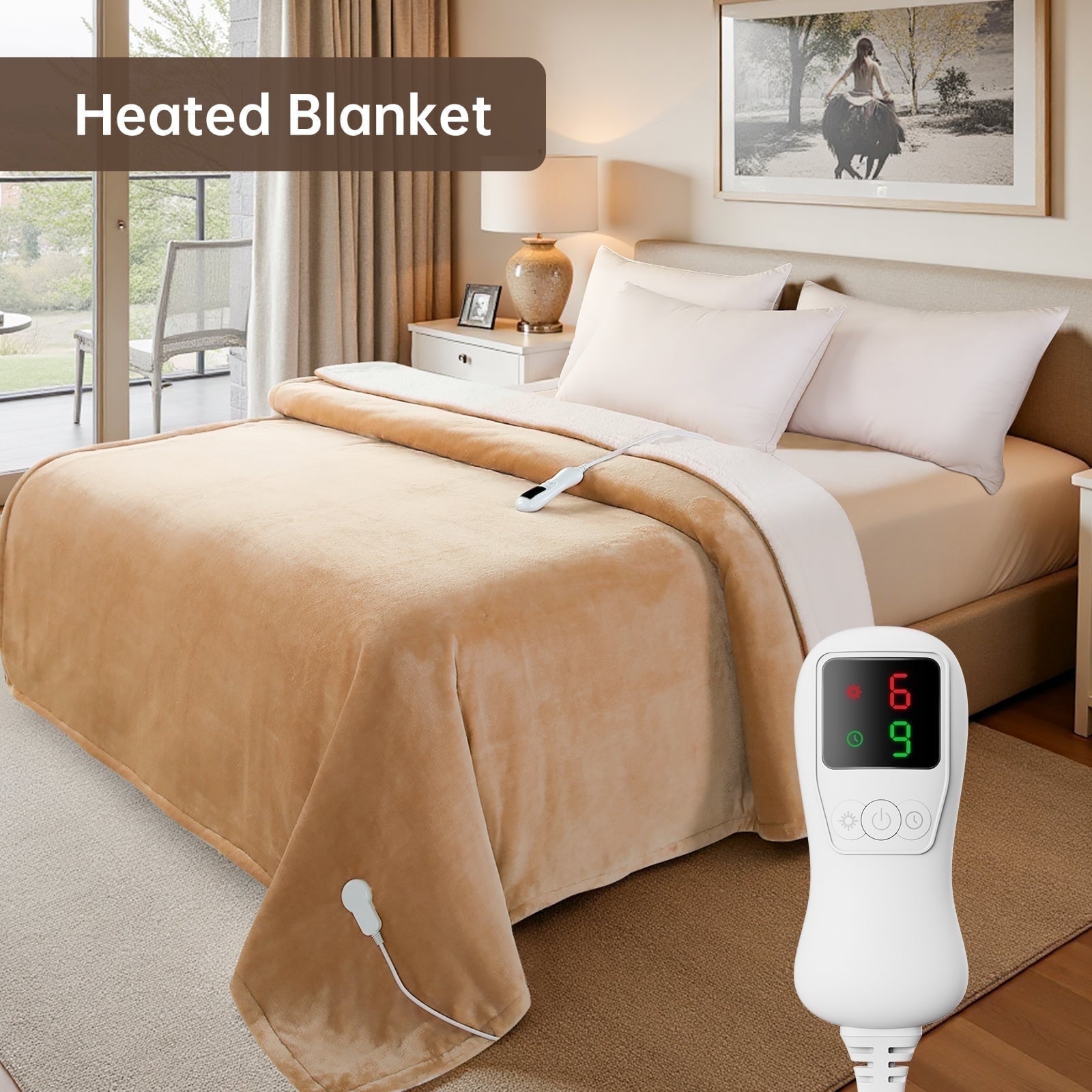 Heated Blanket Full Size, Washable Heated Blanket Electric, Electric ...