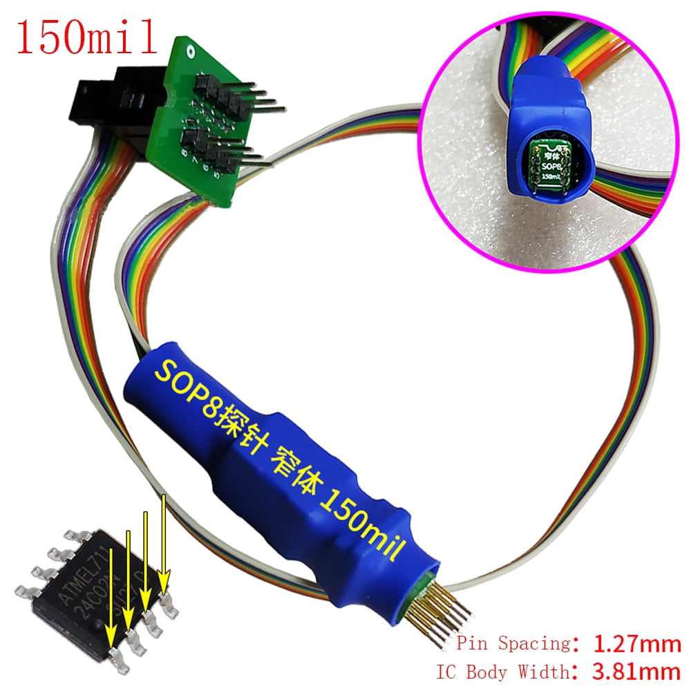 SOIC8 SOP8 Test Clip Probe Line 1.27mm Spacing for EEPROM 93CXX/25CXX ...