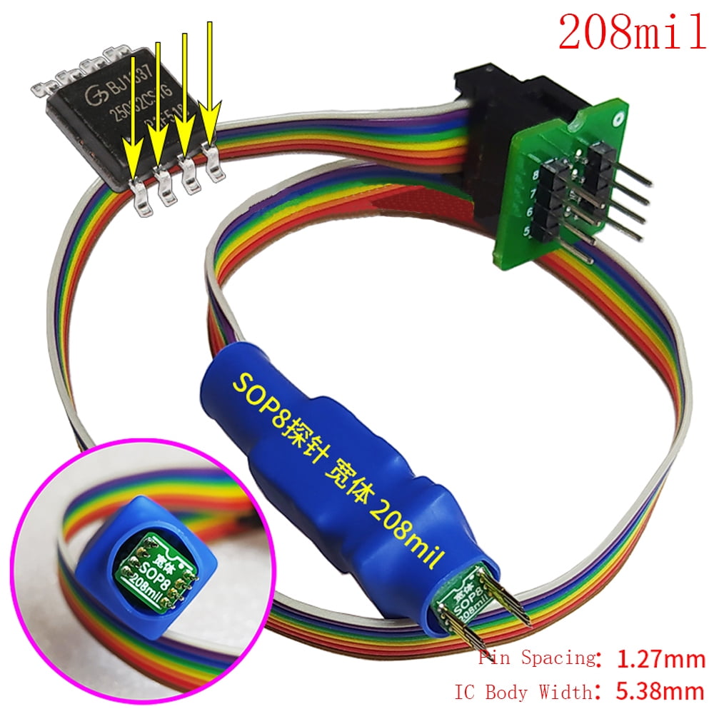 SOIC8 SOP8 Test Clip Probe Line 1.27mm Spacing for EEPROM 93CXX/25CXX ...