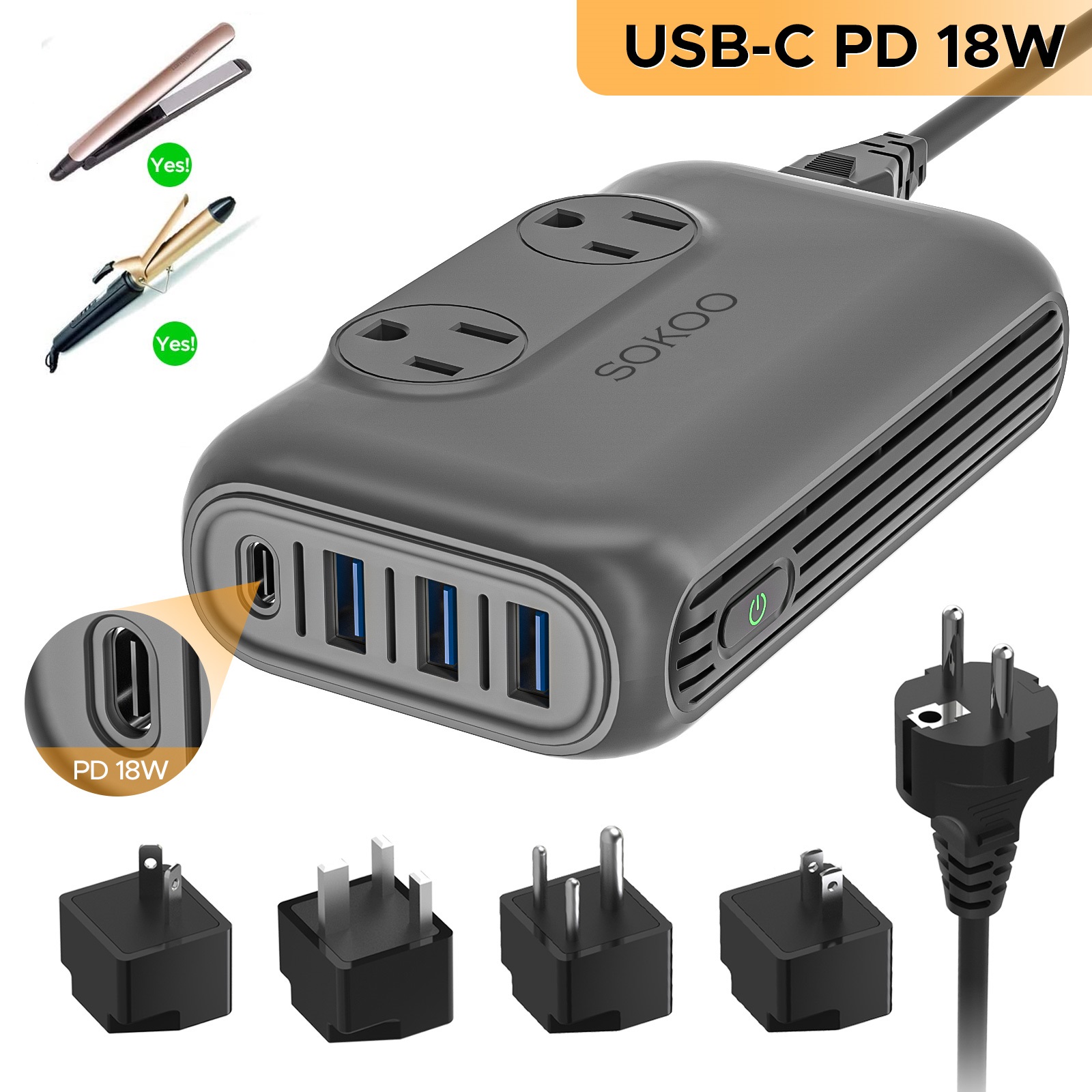 SOKOO 230W Power Converter Step Down 220V to 110V Voltage Converter ...