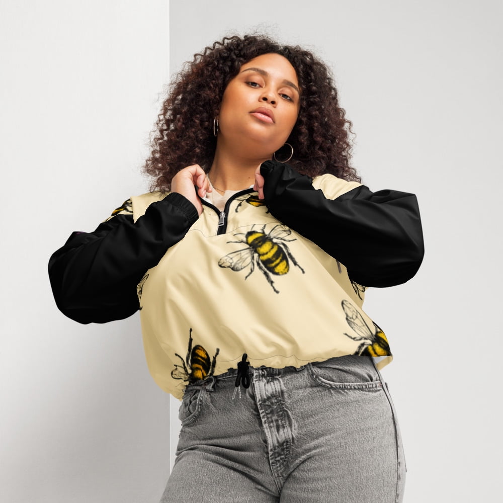 SOL Bee More Women’s cropped windbreaker (Black, L) - Walmart.com