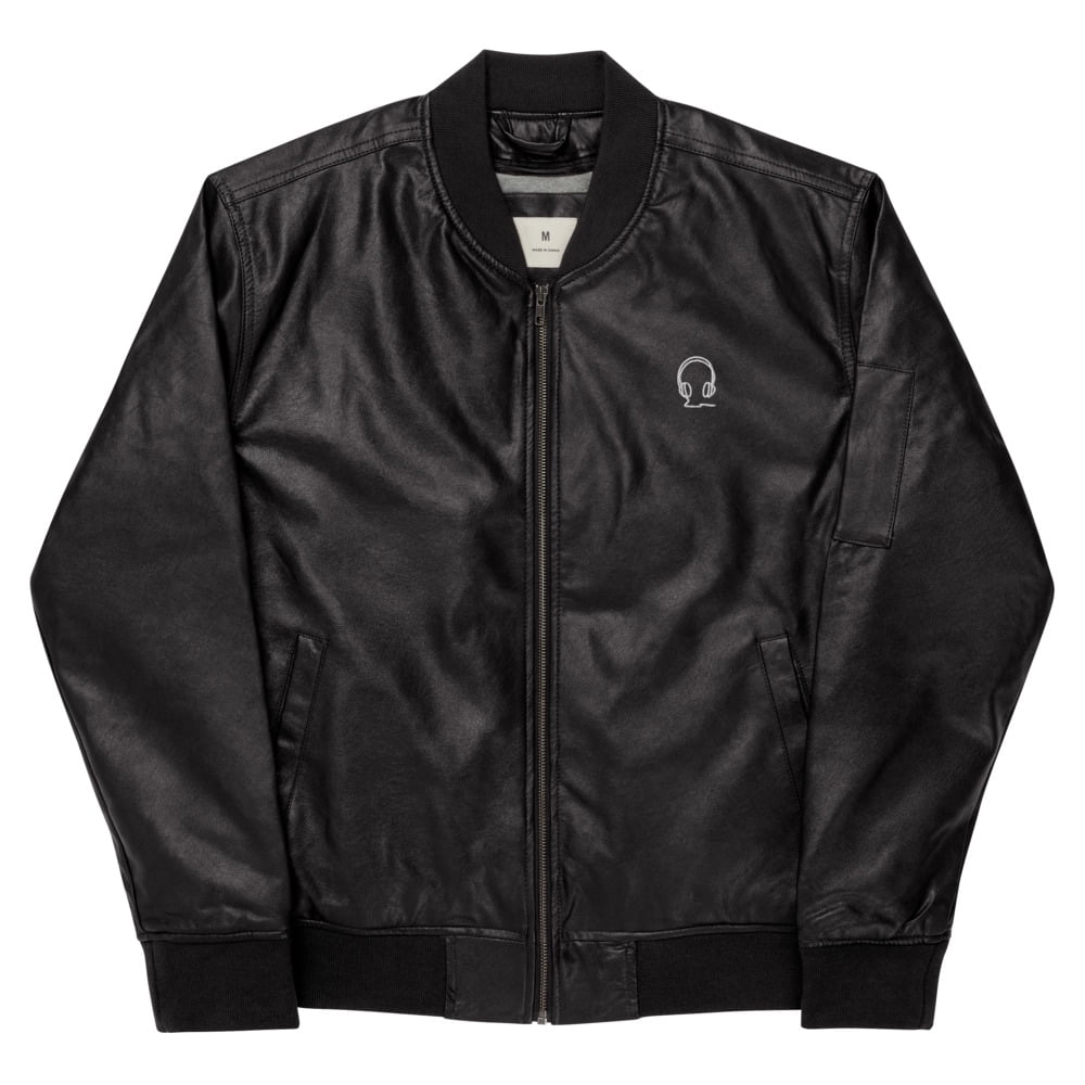 SOL Music Leather Bomber Jacket - Sporty Men's Coat with Classic ...