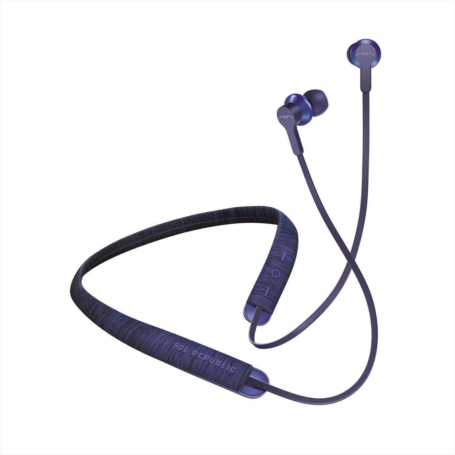 SOL REPUBLIC Shadow Fusion Bluetooth Earbuds, Blue 10-Hour Playtime ...