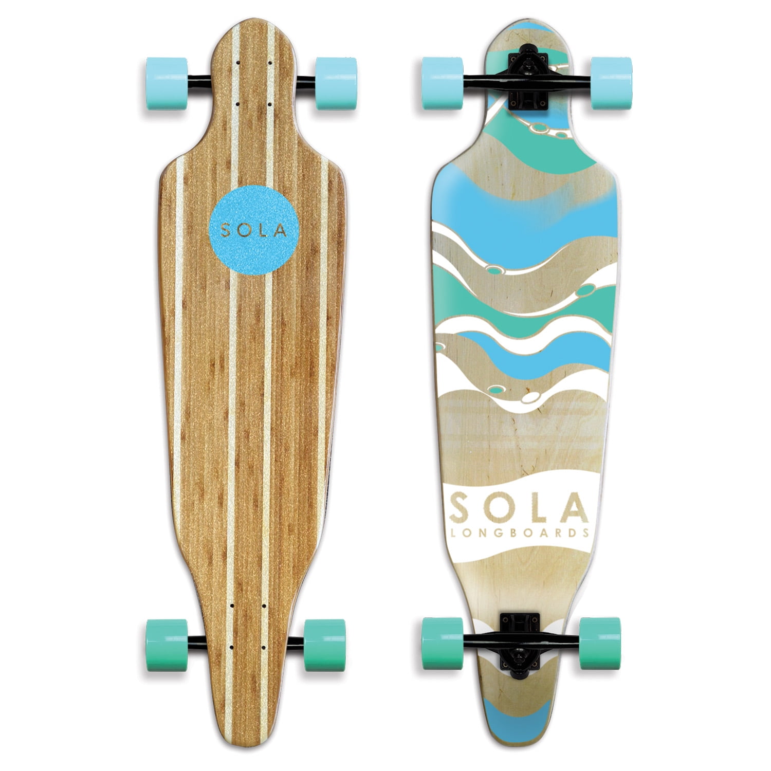 SOLA Bamboo Pro Graphic Complete Kicktail Longboard Skateboard 36 To 38 ...