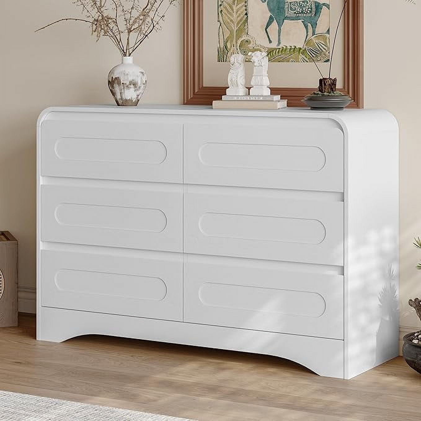 SOLACE FURNITURE 6-Drawer 47-Inch Wide Modern Dresser with Hidden ...