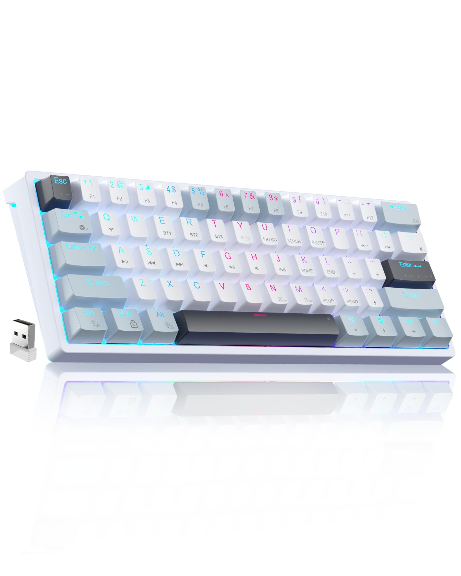 SOLAKAKA SK961 Wireless Mechanical Keyboard with RGB Backlight,Tri-Mode ...