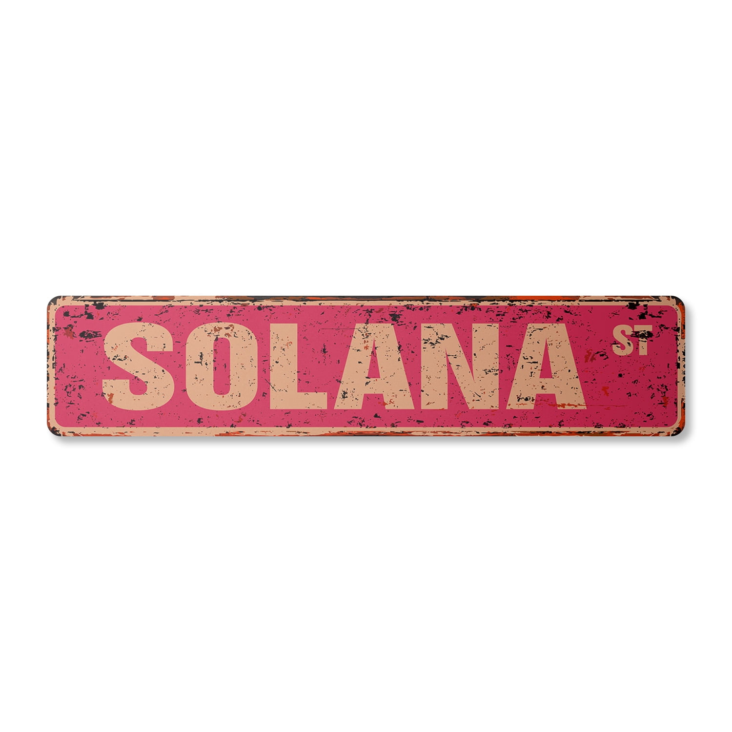 SOLANA Vintage Plastic Street Sign Childrens Name Room Sign | Indoor ...