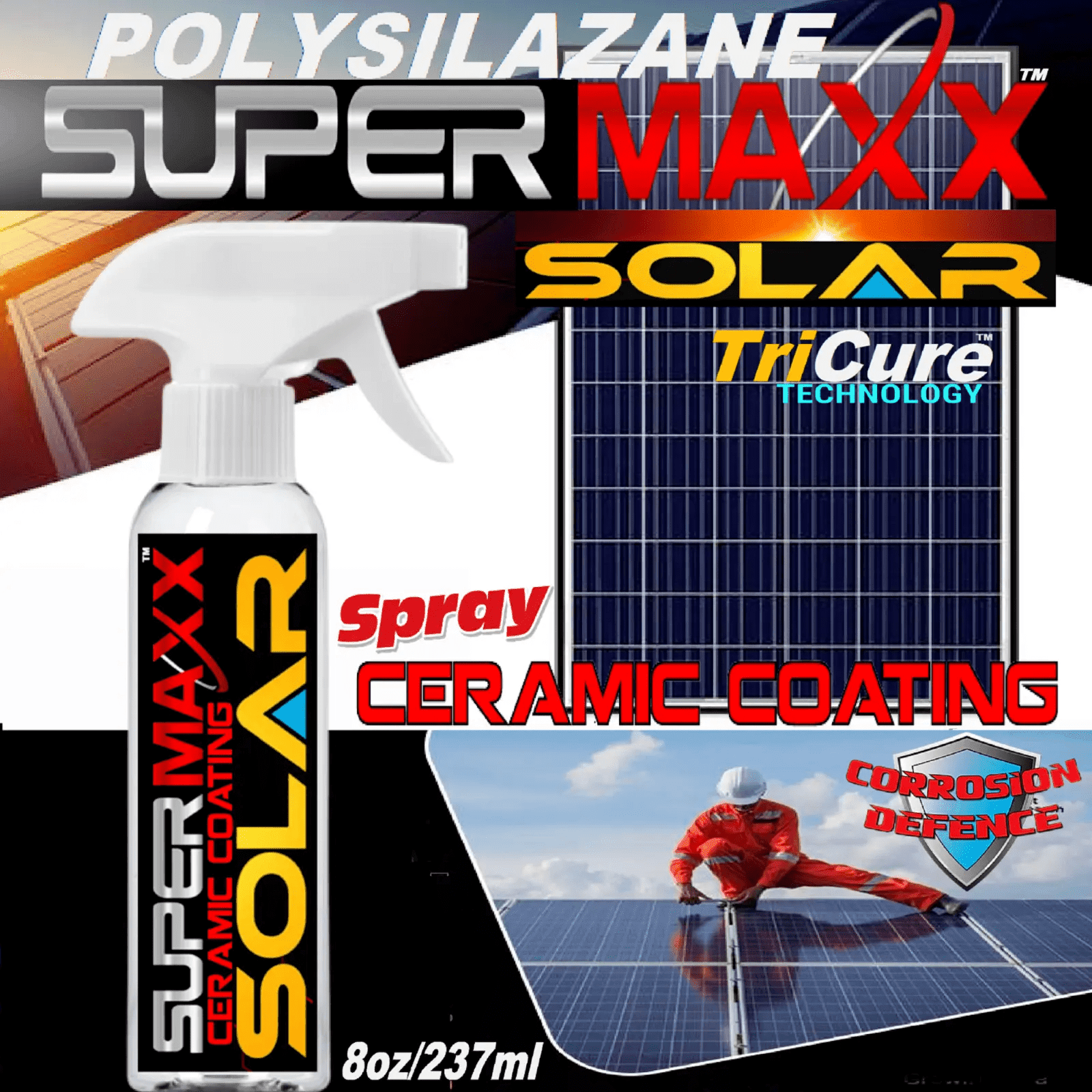 SOLAR PANEL KIT SELF CLEANING ADVANCED 2 - YEAR PROTECTION CERAMIC ...