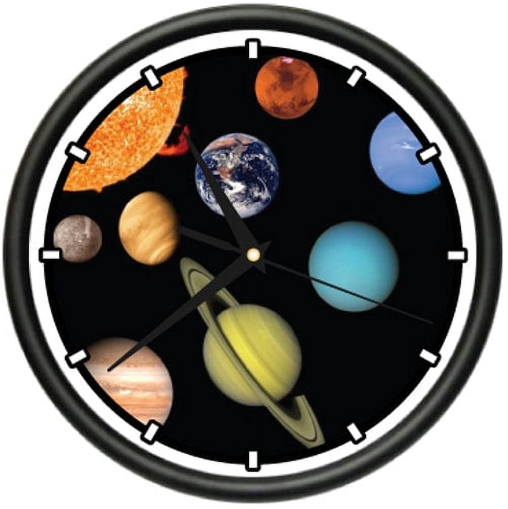 SOLAR SYSTEM Wall Clock planets astronomy teacher gift - Walmart.com