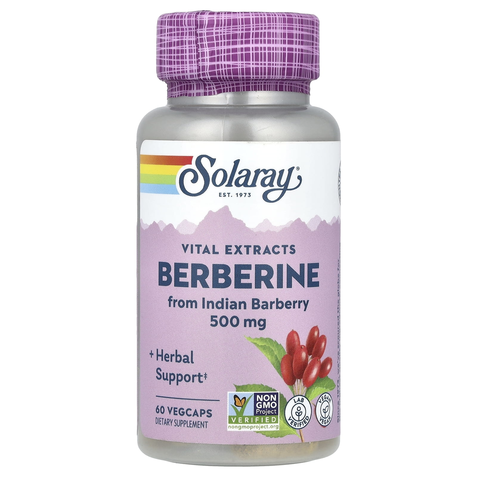 SOLARAY Berberine 500mg, Oregon Grape Capsules, Healthy Metabolism ...