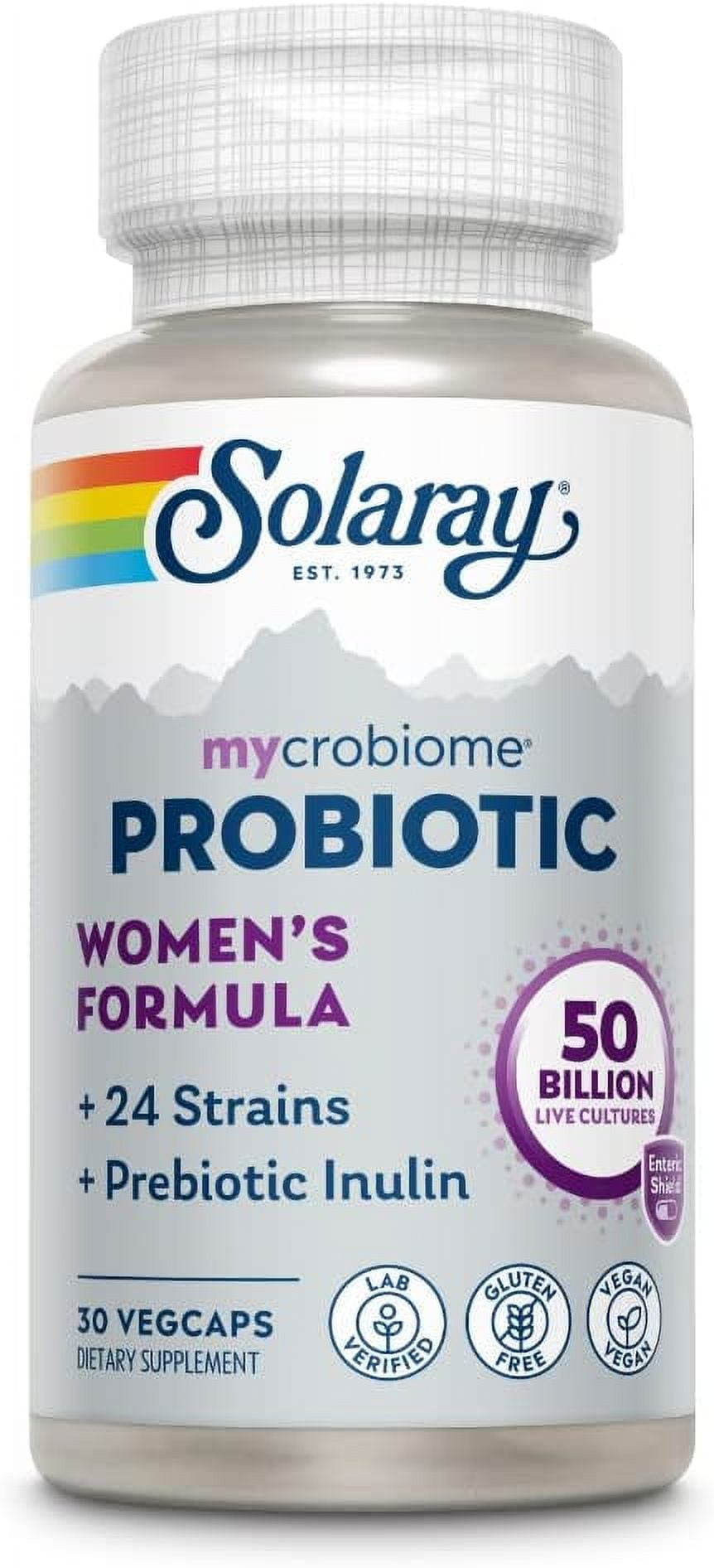 SOLARAY Mycrobiome Probiotic Women’s Formula, 24 Strains Plus Prebiotic ...