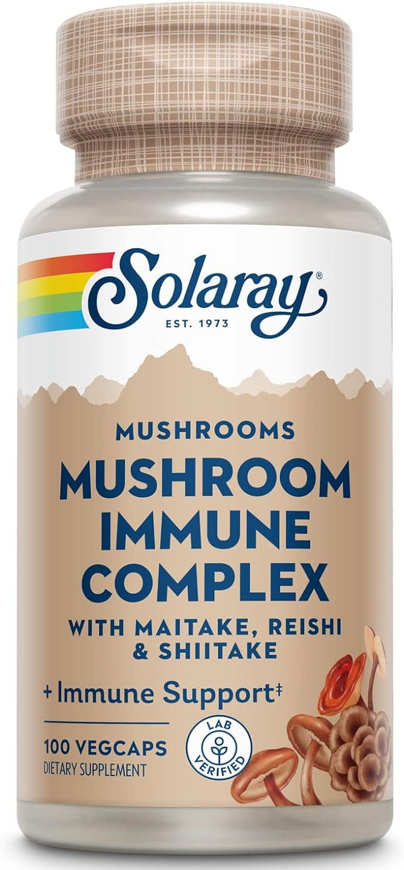 SOLARAY Organically Grown Fermented Mushroom Immune Complex 600 mg ...