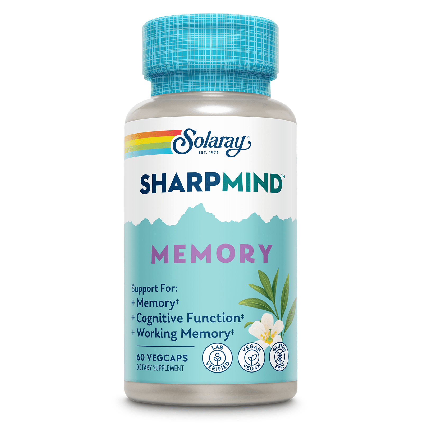 SOLARAY SharpMind Memory Formula - Brain Supplements for Memory and Focus - Cognivia, Gotu Kola ...