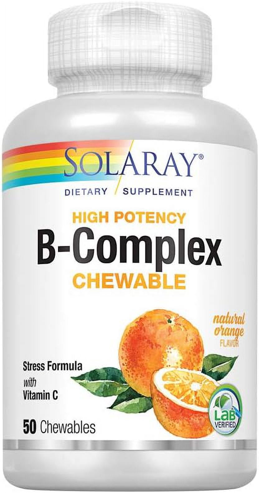SOLARAY Vitamin B-Complex 250mg Natural Orange Flavor | Healthy Hair ...