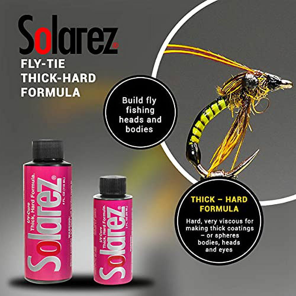 SOLAREZ Fly Tie UV Cure Resin - Thick Hard Formula (2 oz) Fly Tying ...