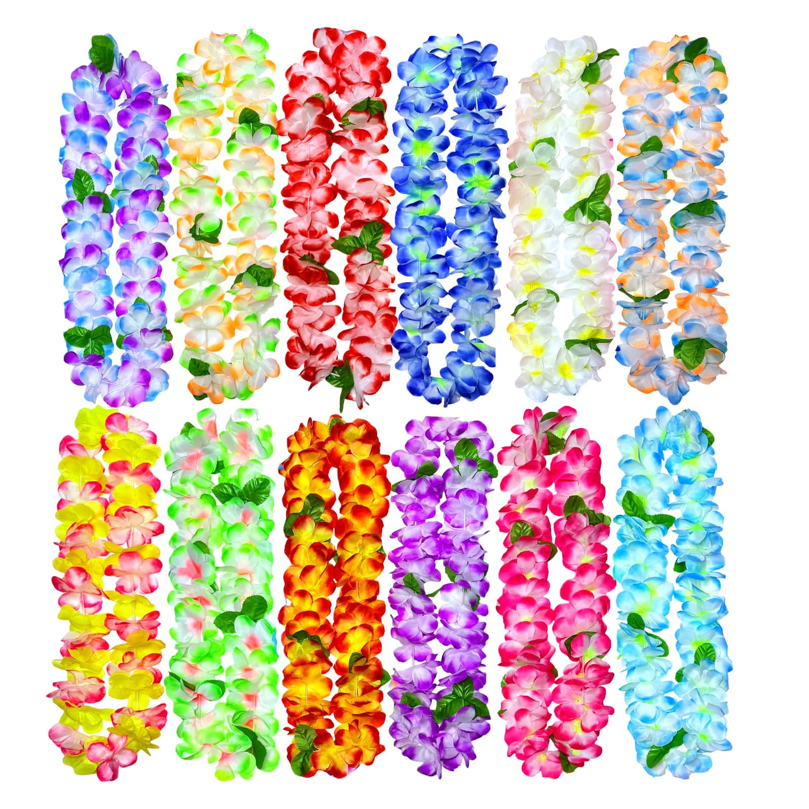 SOLARFEELING 12 Counts FEV6 Hawaiian Leis for Luau Party Supplies ...