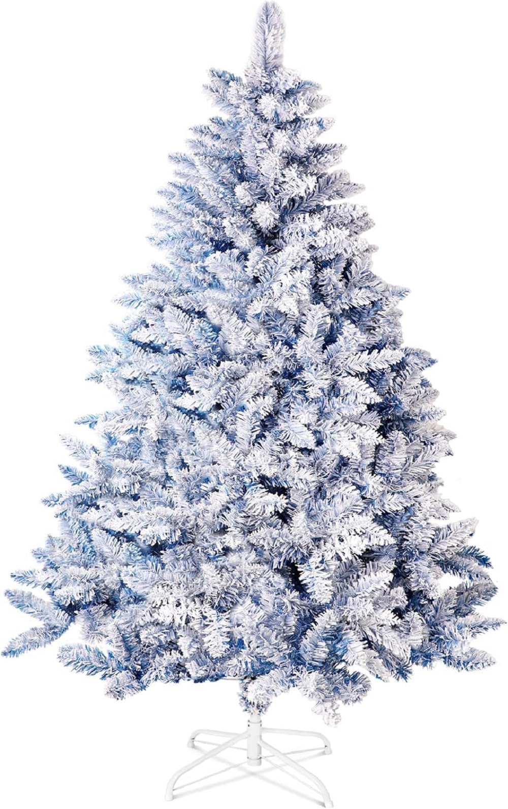 Costway 6FT Unlit Pencil Slim Tree Artificial Christmas Tree Metal/Blue ...