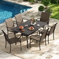 SOLAURA 7-Piece Outdoor Patio Dining Set, Textilene Dining Chairs and ...